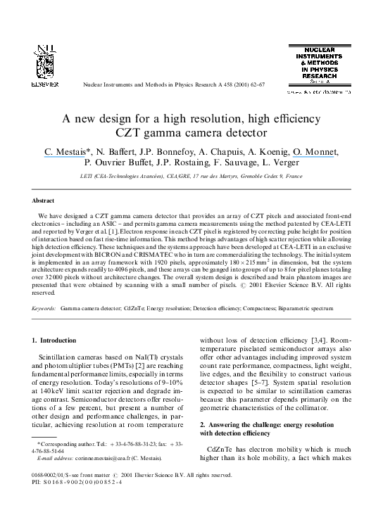(PDF) A new design for a high resolution, high efficiency CZT gamma ...