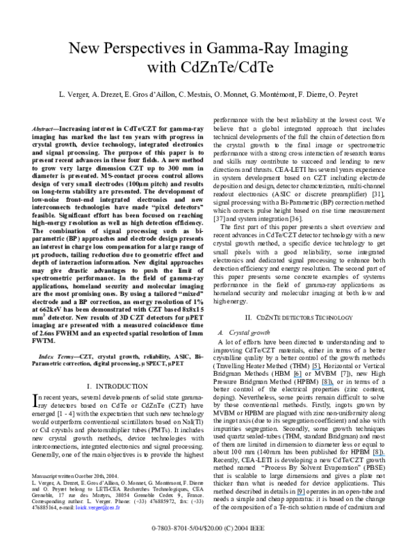 (PDF) New Two-Dimensional Solid State Pixel Detectors With Dedicated Front-End Integrated ...