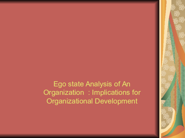 (PPT) Ego State Analysis in Organizational Culture
