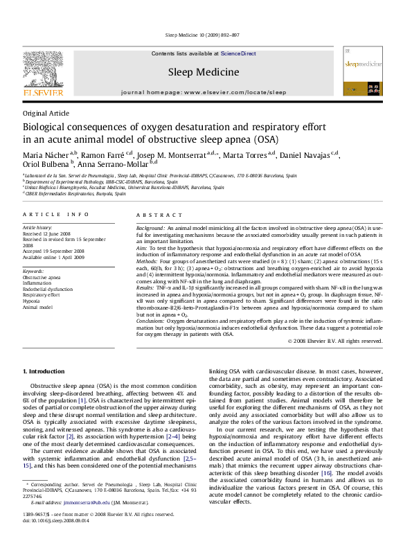 (PDF) Biological consequences of oxygen desaturation and respiratory ...