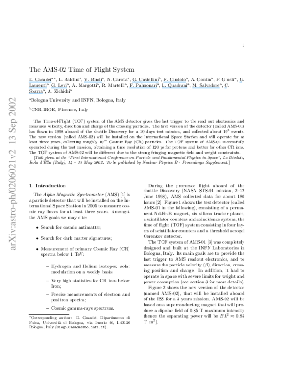 (PDF) The AMS-02 Time of Flight system