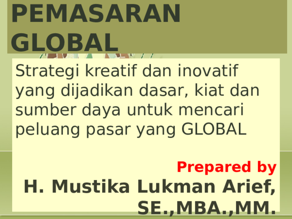 (PPT) Strategi pemasaran global