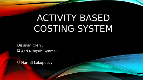 (PPT) Activity based costing System