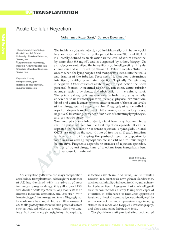 (PDF) Acute cellular rejection