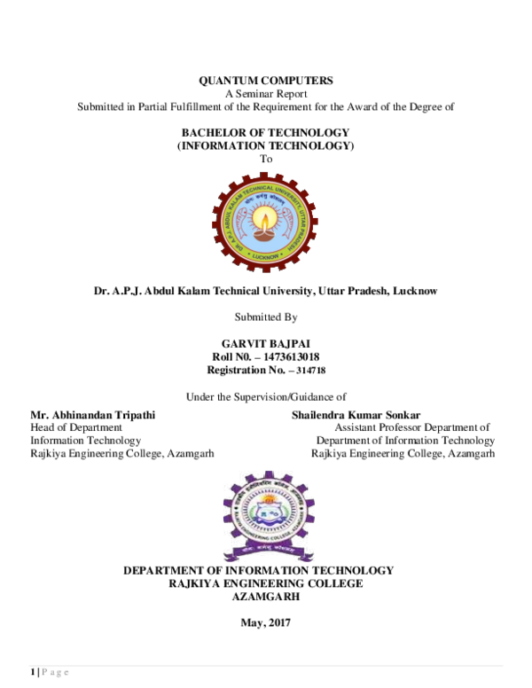 (PDF) QUANTUM COMPUTERS