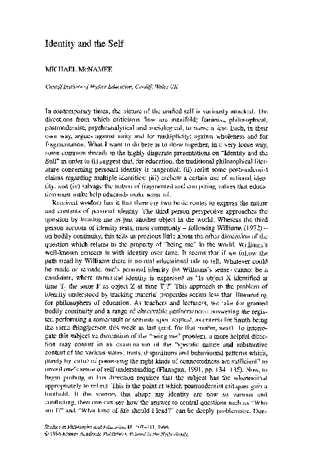 (PDF) Identity and the self
