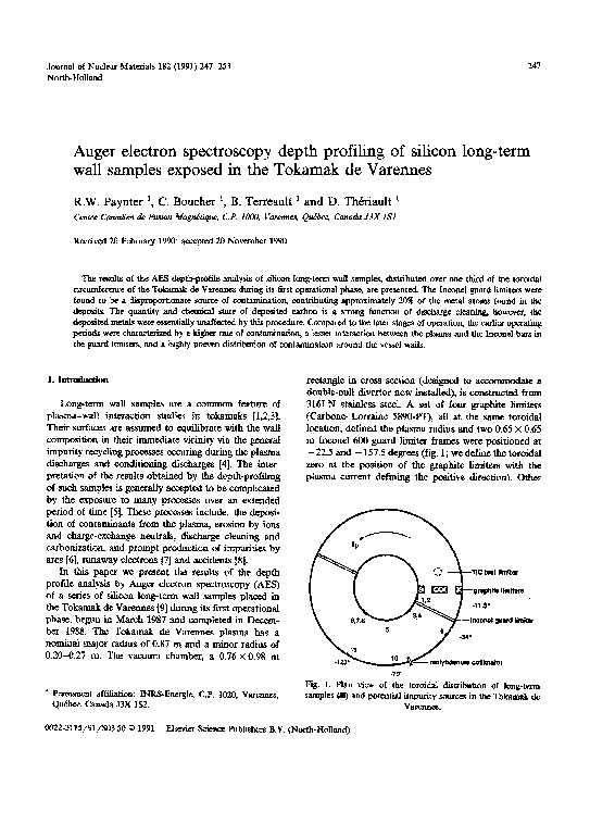 (PDF) Auger electron spectroscopy depth profiling of silicon long-term ...