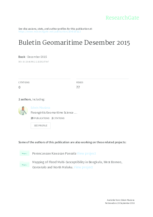 (PDF) Buletin Geomaritime Vol. I (Desember, 2015)