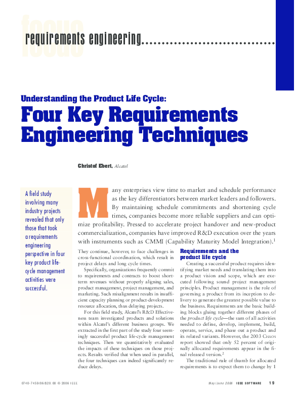 (PDF) Four Key Requirements Engineering Techniques