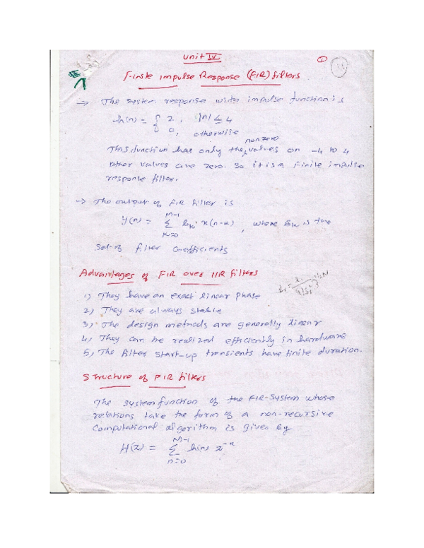 (DOC) dsp unit4.docx | Namachivayam S - Academia.edu
