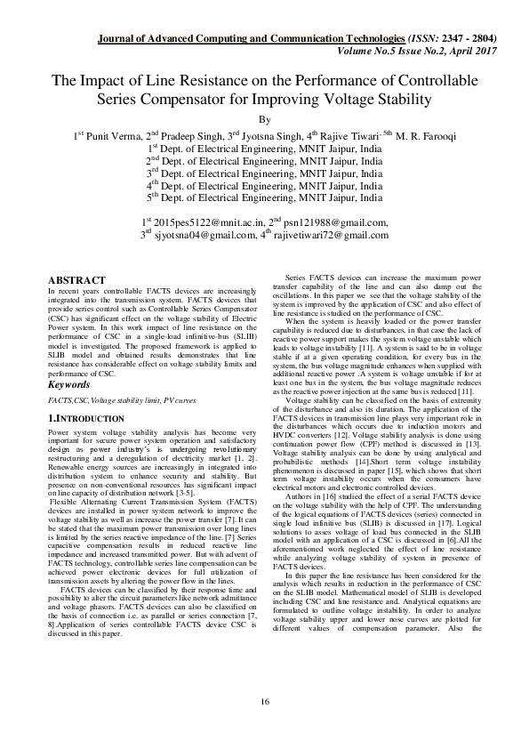 (PDF) The Impact of Line Resistance on the Performance of Controllable ...