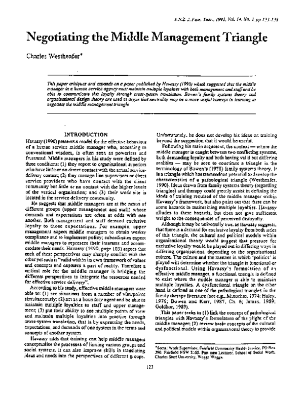 (PDF) Negotiating the Middle Management Triangle