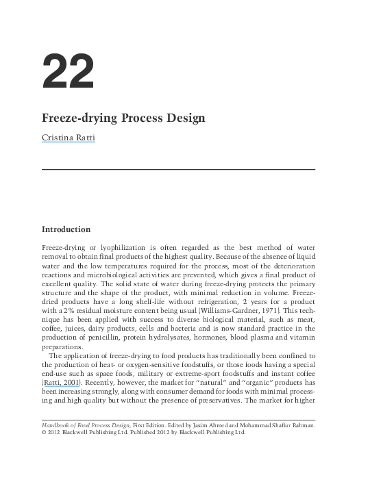 (PDF) Freeze -drying Process Design