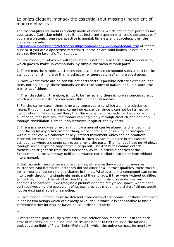 Leibniz's elegant monad-the essential (but missing) ingredient of ...