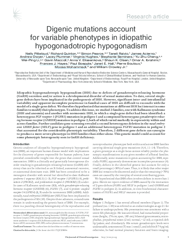 (PDF) Digenic mutations account for variable phenotypes in idiopathic ...