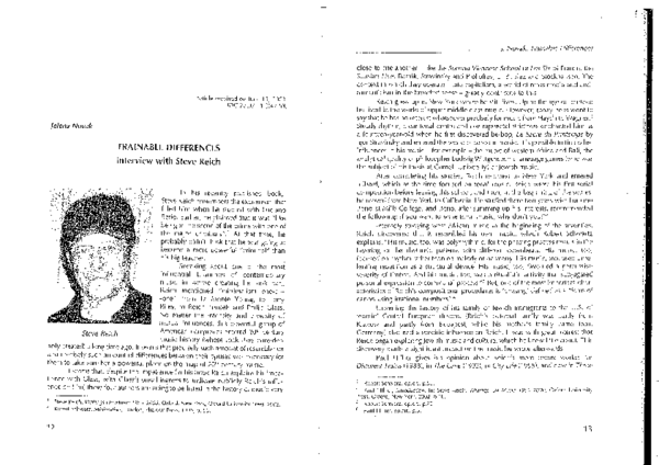 (PDF) Trainable Differences, Conversation with Steve Reich