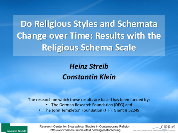 (PDF) Do Religious Styles and Schemata Change over Time: Results with ...