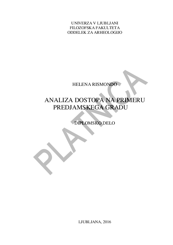 Pdf Analiza Dostopa Na Primeru Predjamskega Gradu Diplomsko Delo