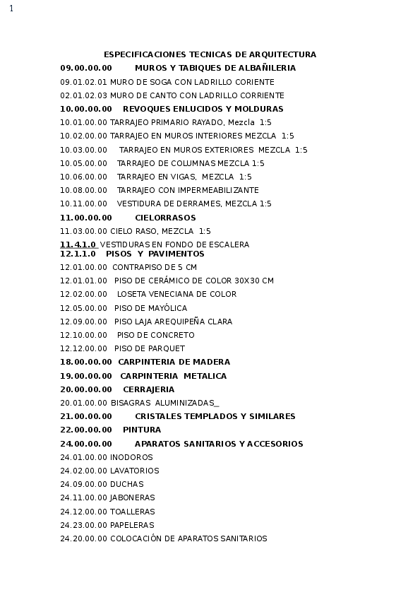 (DOC) ESPECIFICACIONES TECNICAS DE ARQUITECTURA- vivienda unifamiliar