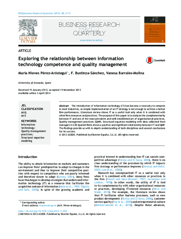 (PDF) Exploring the relationship between information technology ...