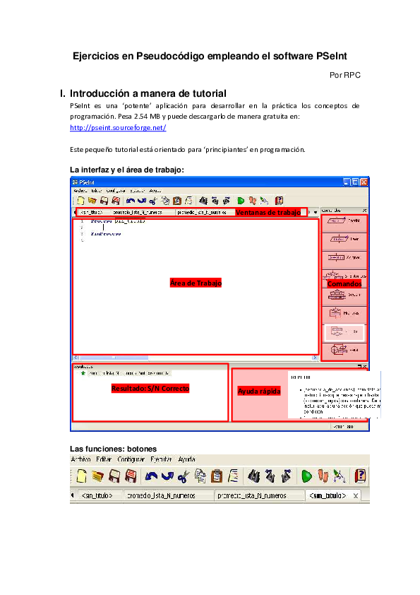 (PDF) Ejercicios en Pseudocódigo empleando el software PSeInt