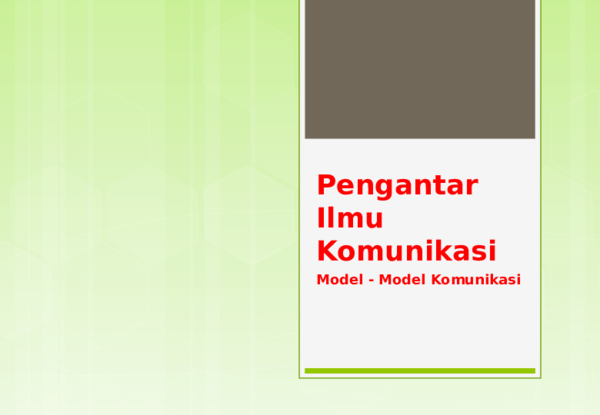 (PPT) Model-model komunikasi