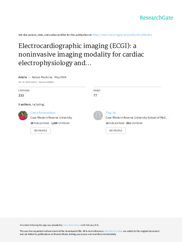 (PDF) Electrocardiographic imaging (ECGI): a noninvasive imaging ...