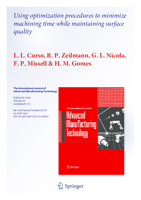 Pdf Using Optimization Procedures To Minimize Machining Time While