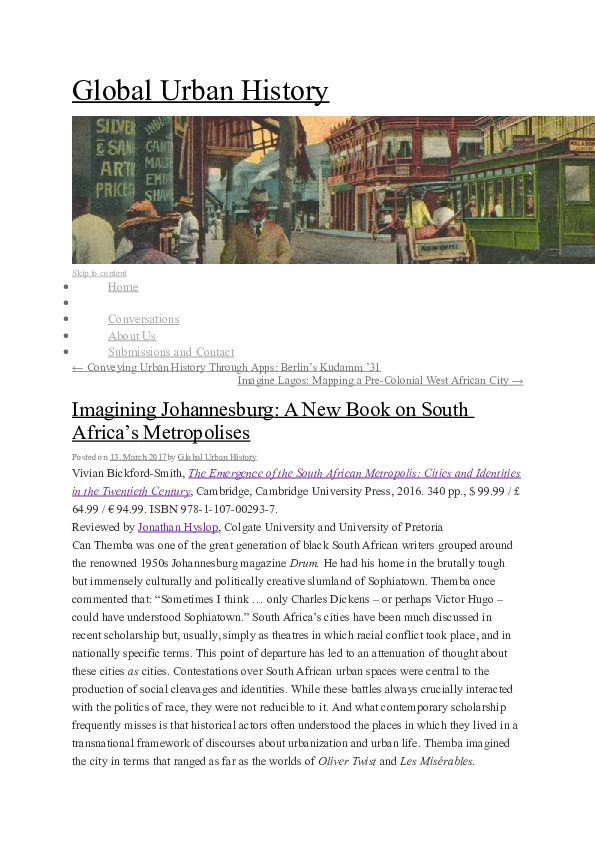 (DOC) Review by Jonathan Hyslop of Emergence of the South African ...