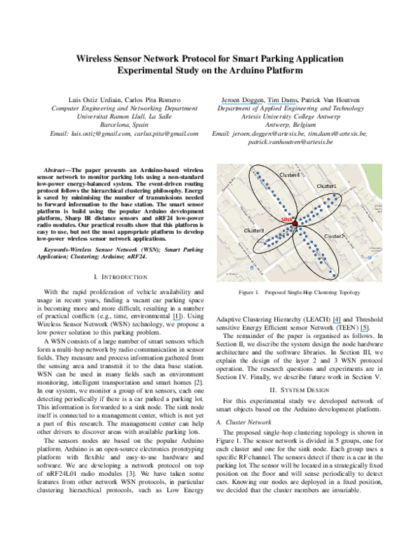 (PDF) Wireless Sensor Network Protocol for Smart Parking Application ...