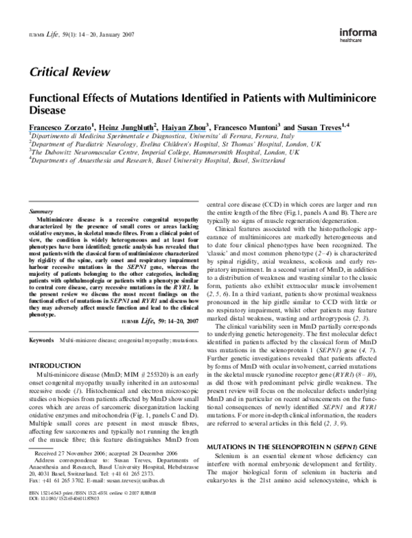 (PDF) Functional effects of mutations identified in patients with ...