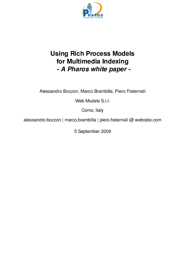 (PDF) Using Rich Process Models for Multimedia Indexing-A Pharos white ...