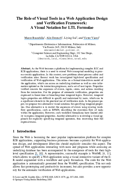 (PDF) The Role of Visual Tools in a Web Application Design and Verification Framework: A Visual ...