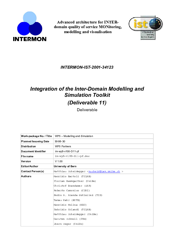 Pdf Advanced Architecture For Inter Domain Quality Of Service Monitoring Modelling And