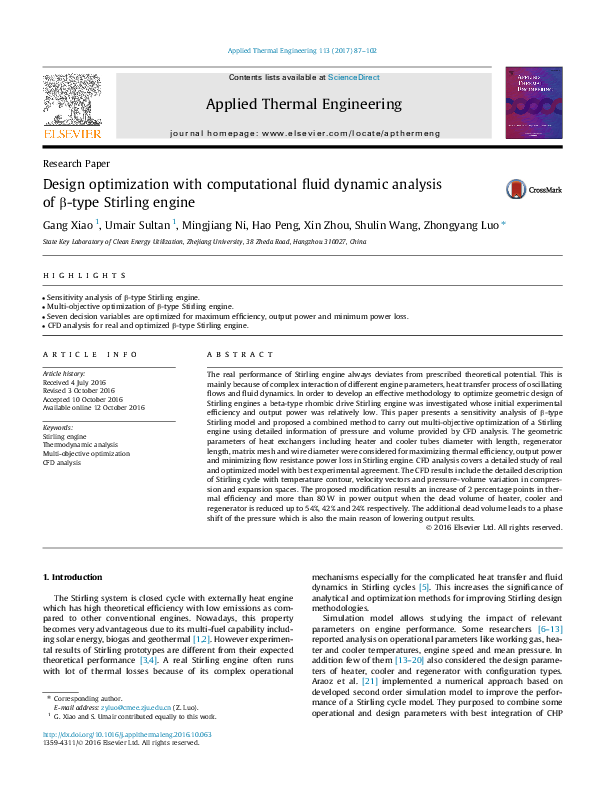 Pdf Design Optimization With Computational Fluid Dynamic Analysis Of