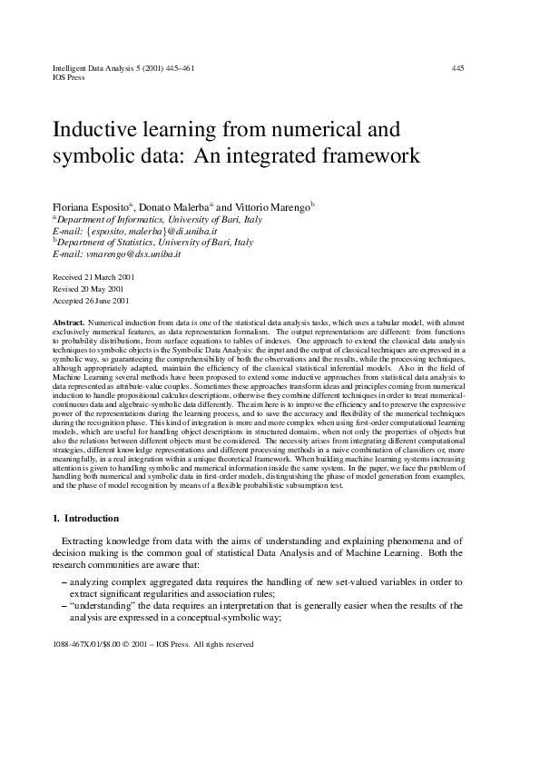 (PDF) Inductive learning from numerical and symbolic data: An integrated framework