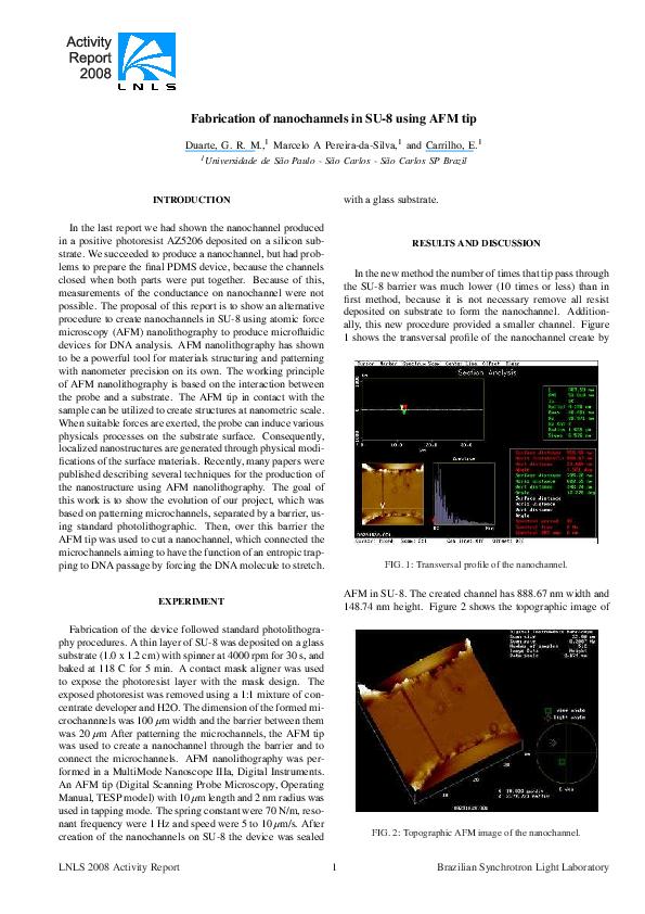(PDF) Advancements in direction of the production of nanochannels using ...