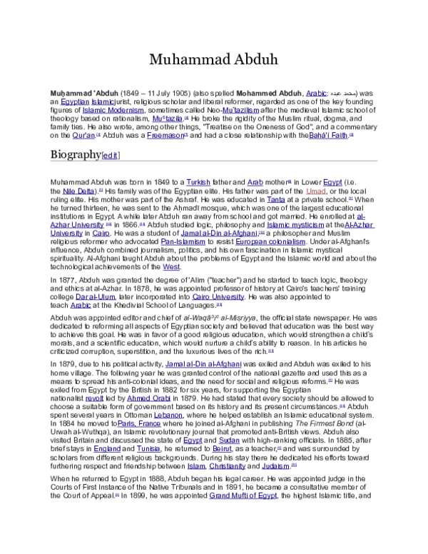 (DOC) Muhammad Abduh philosophy