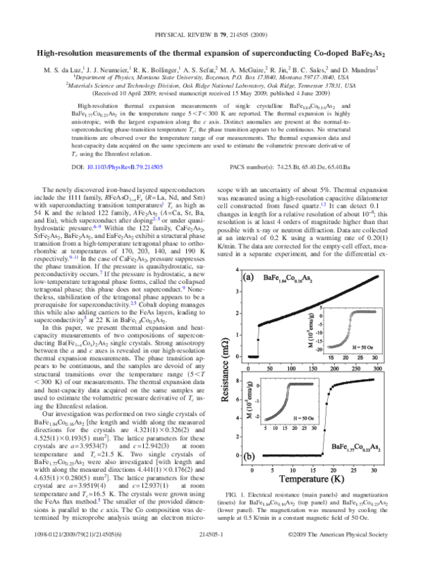 (PDF) High-resolution measurements of the thermal expansion of ...