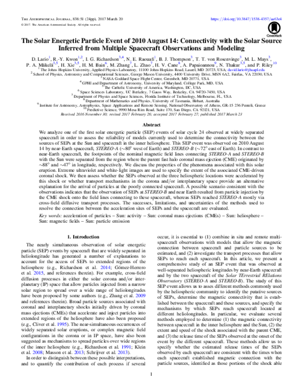 (PDF) Earth-Affecting Solar Causes Observatory (EASCO): A potential International Living with a ...
