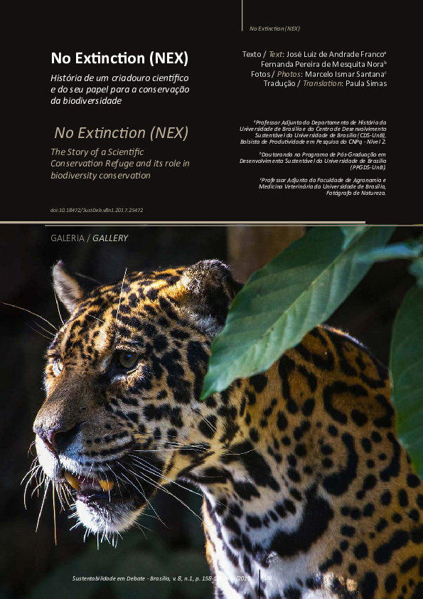(PDF) No Extinction (NEX): História de um criadouro científico e do seu ...