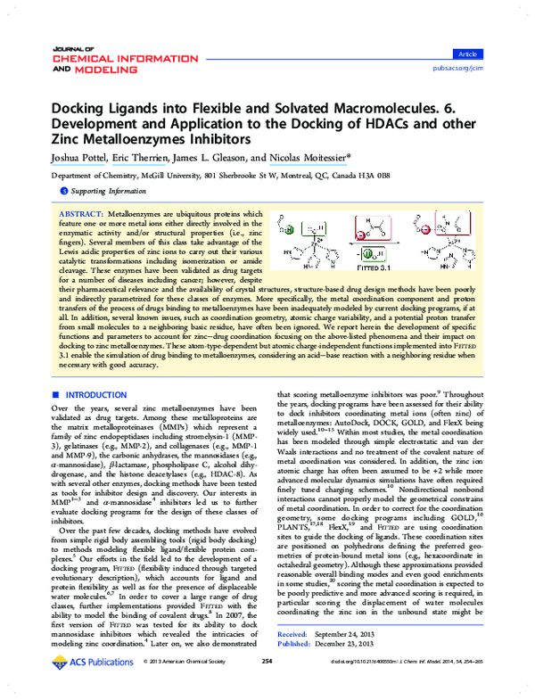 (PDF) Docking Ligands into Flexible and Solvated Macromolecules. 6 ...