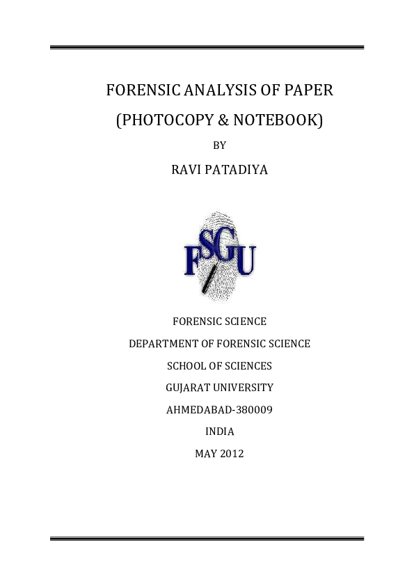 Forensic Analysis of Paper