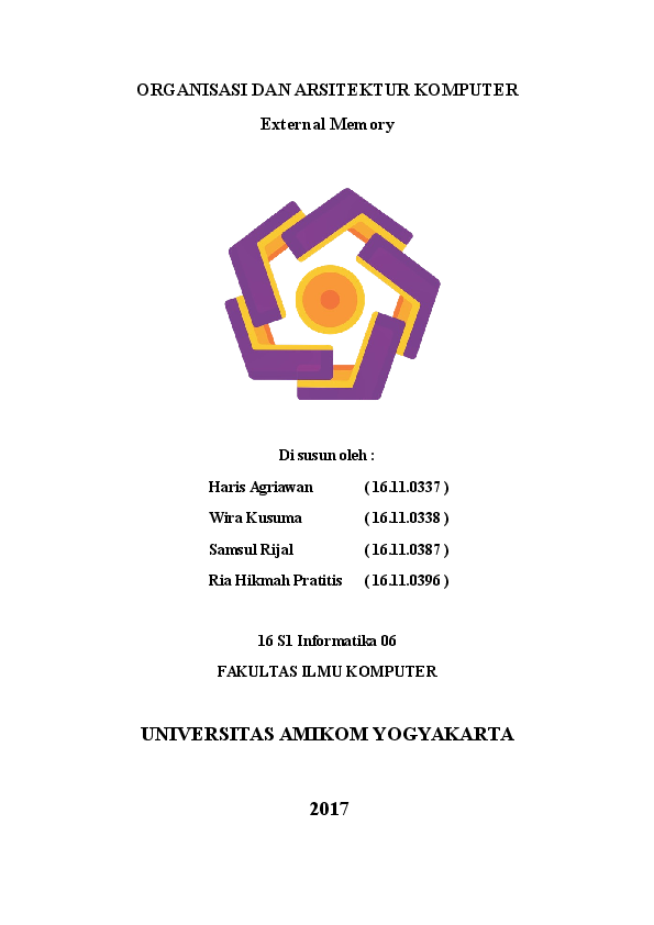 (DOC) ORGANISASI DAN ARSITEKTUR KOMPUTER External Memory