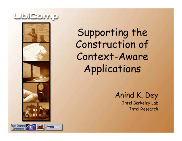 (PDF) Supporting the construction of context-aware applications