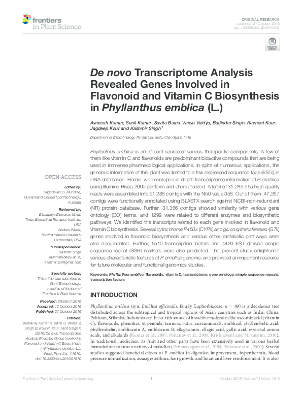 (PDF) De novo Transcriptome Analysis Revealed Genes Involved in ...