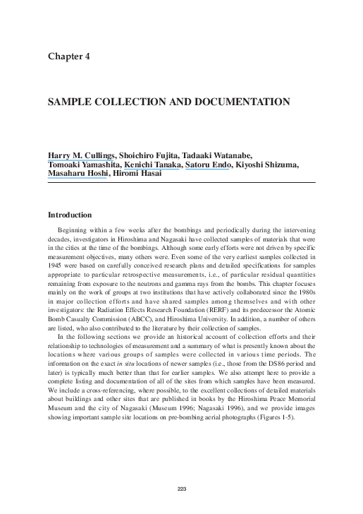 (PDF) Sample Collection and Documentation