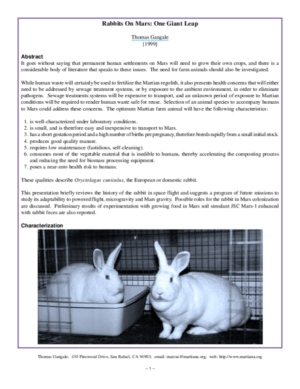 (PDF) Rabbits On Mars: One Giant Leap | Thomas Gangale - Academia.edu
