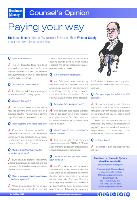 (PDF) Court Fees | Prof Mark Watson-Gandy O.B.E - Academia.edu