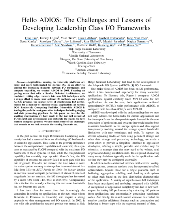 (PDF) Hello ADIOS: the challenges and lessons of developing leadership ...